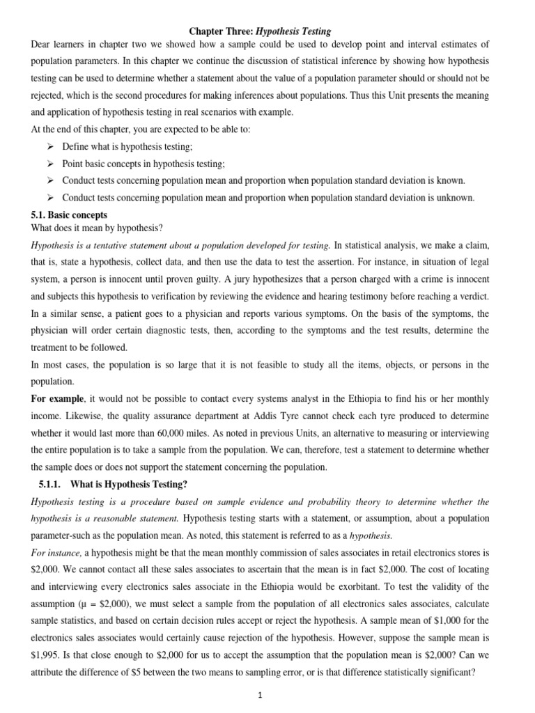 Understanding Hypothesis Testing Basics | PDF | Statistical Hypothesis ...
