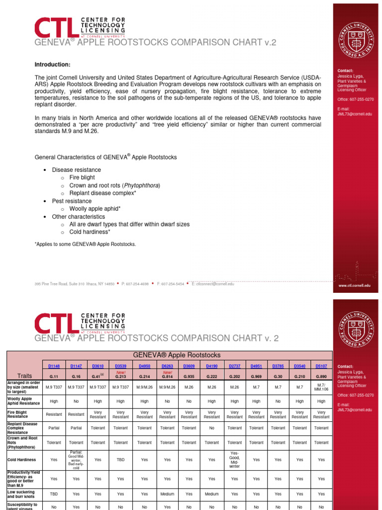 GENEVA-Apple-Rootstocks-Comparison Ver 2 | PDF | Apple | Horticulture