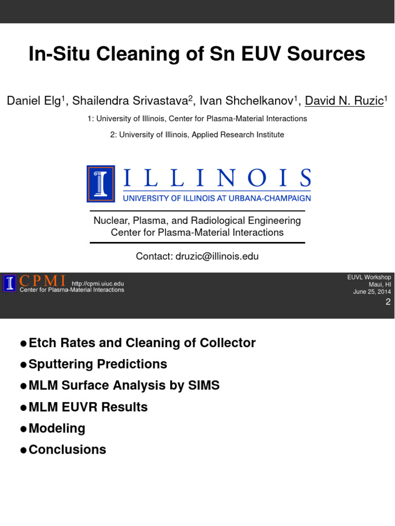 EUV SOURCE 2014 | PDF | Sputtering | Materials Science