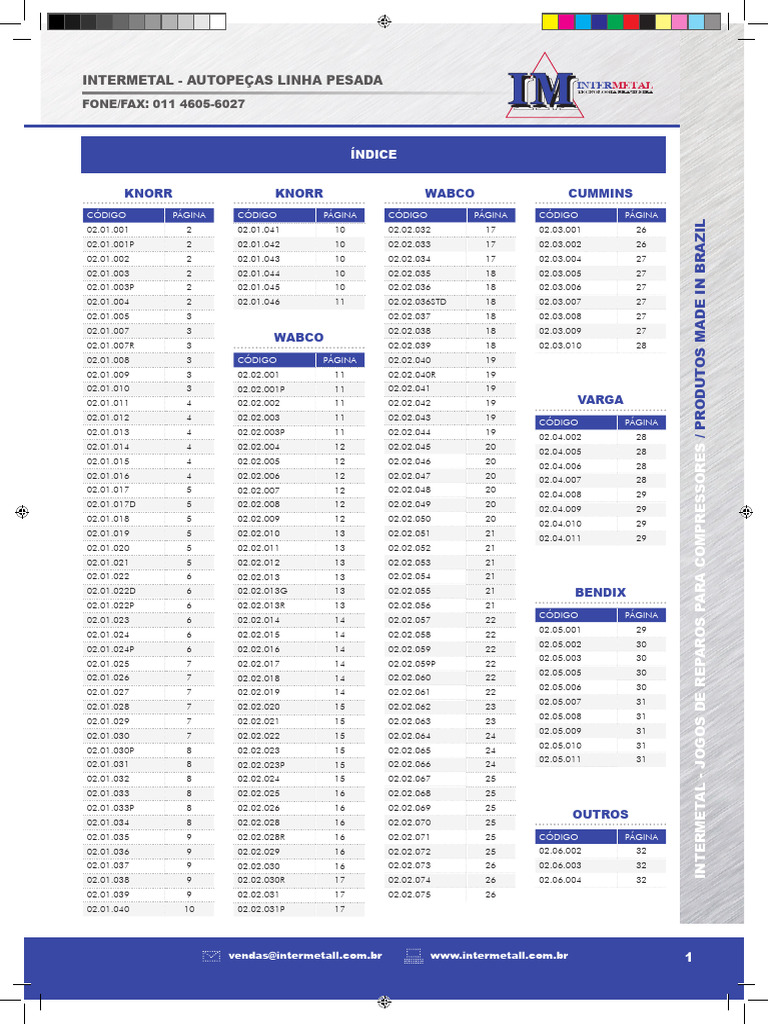 Catalogo Intermetal | PDF | Indústria de veículos | Fabricantes de ...