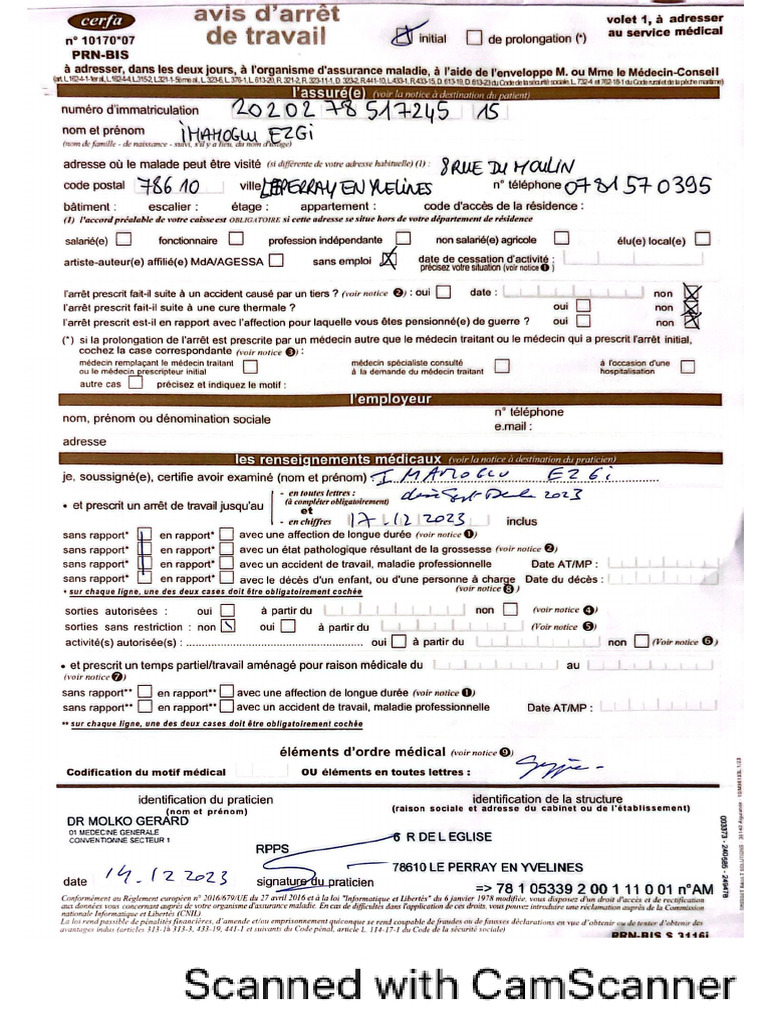 Attestation D'arrêt de Travail | PDF