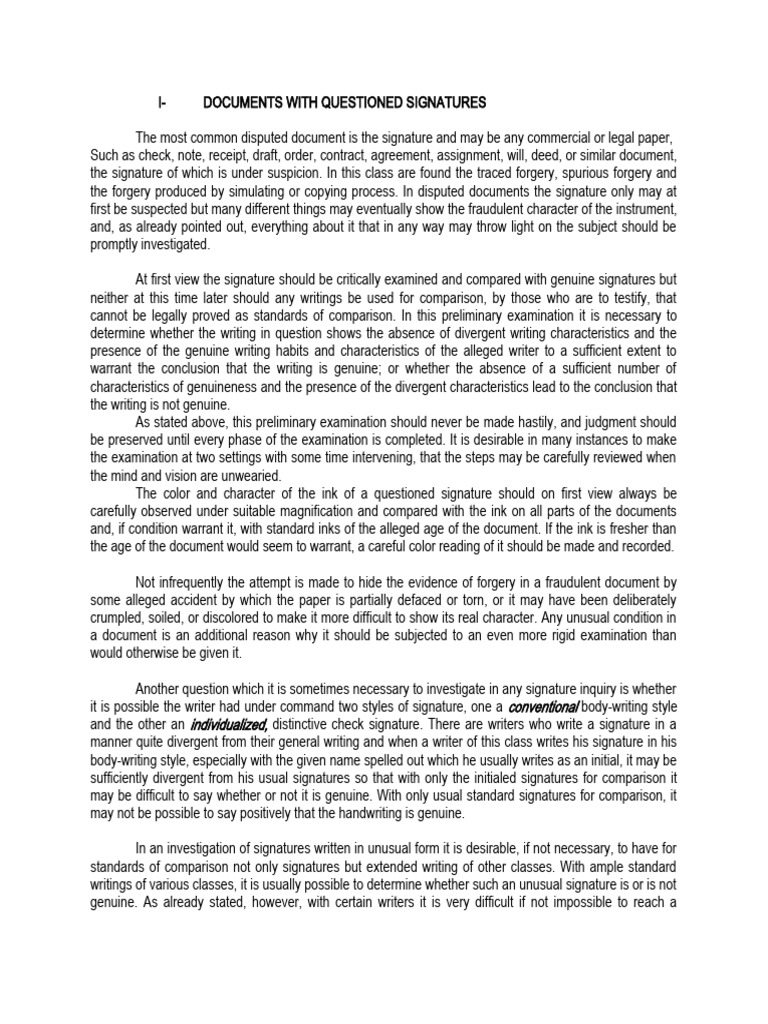 Documents With Questioned Signatures | PDF | Signature