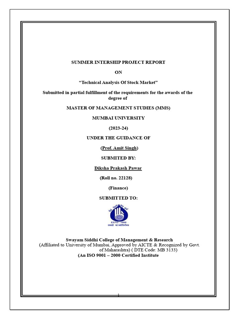 Technical Analysis of Stock Market | PDF | Technical Analysis | Market ...