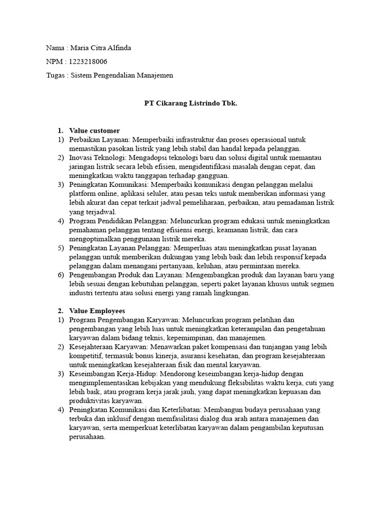 PT Cikarang Listrindo TBK | PDF