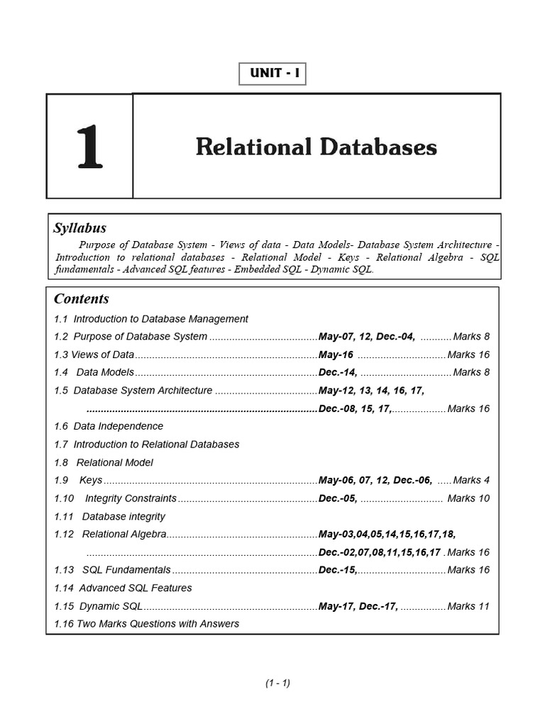 CS8492 - DBMS - 1 | PDF | Relational Model | Databases CS8492 - DBMS - 1 | PDF | Relational Model | Databases