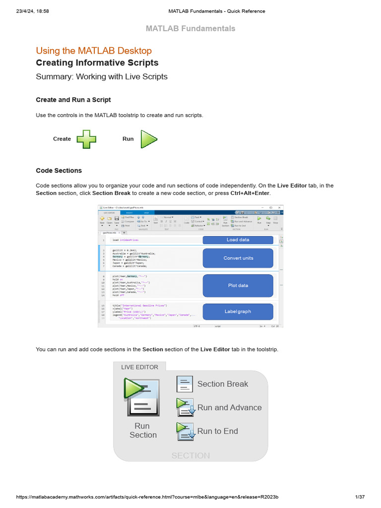 MATLAB | PDF | Matrix (Mathematics) | Matlab