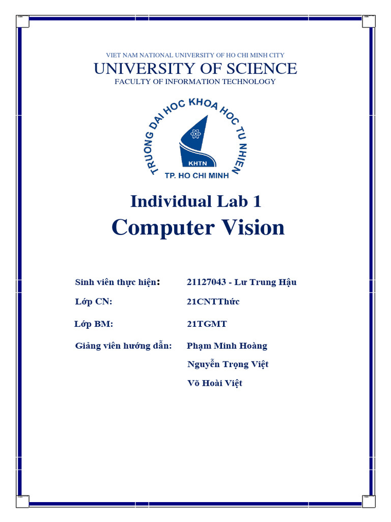 Computer Vision: University of Science | PDF