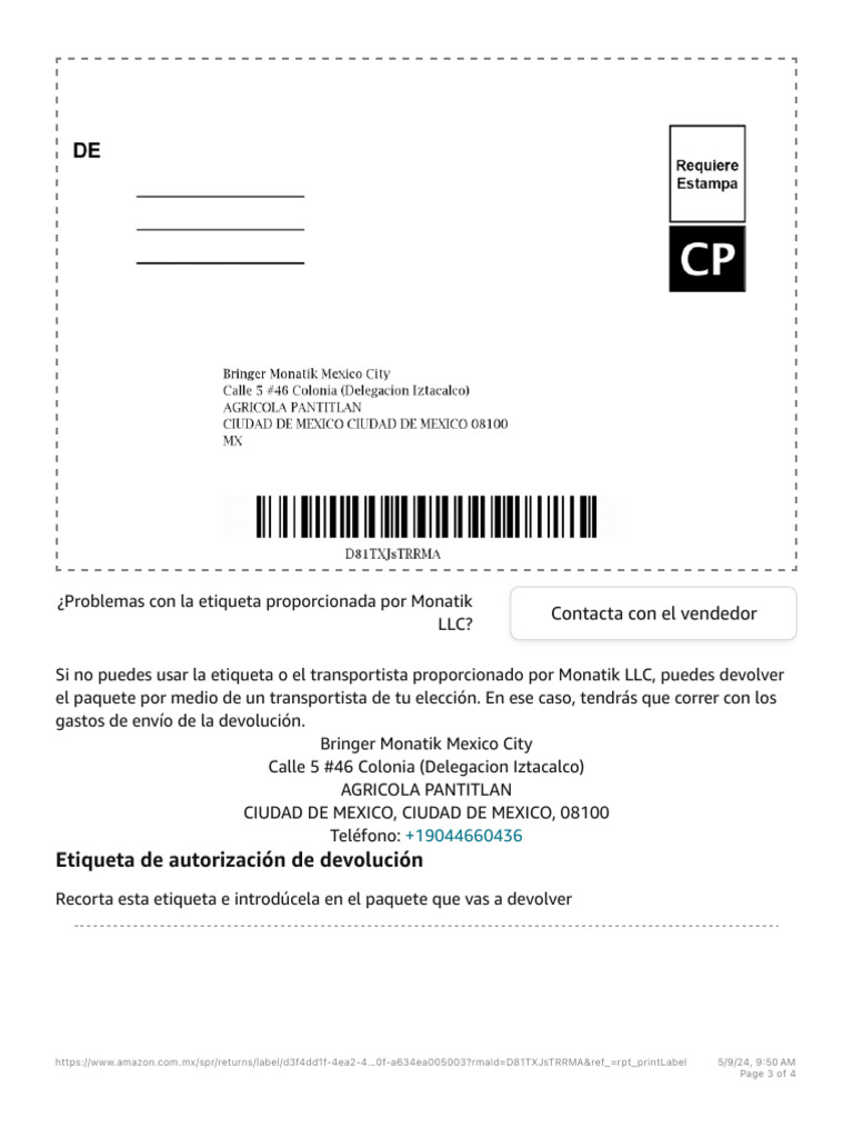 Centro de Devoluciones | PDF