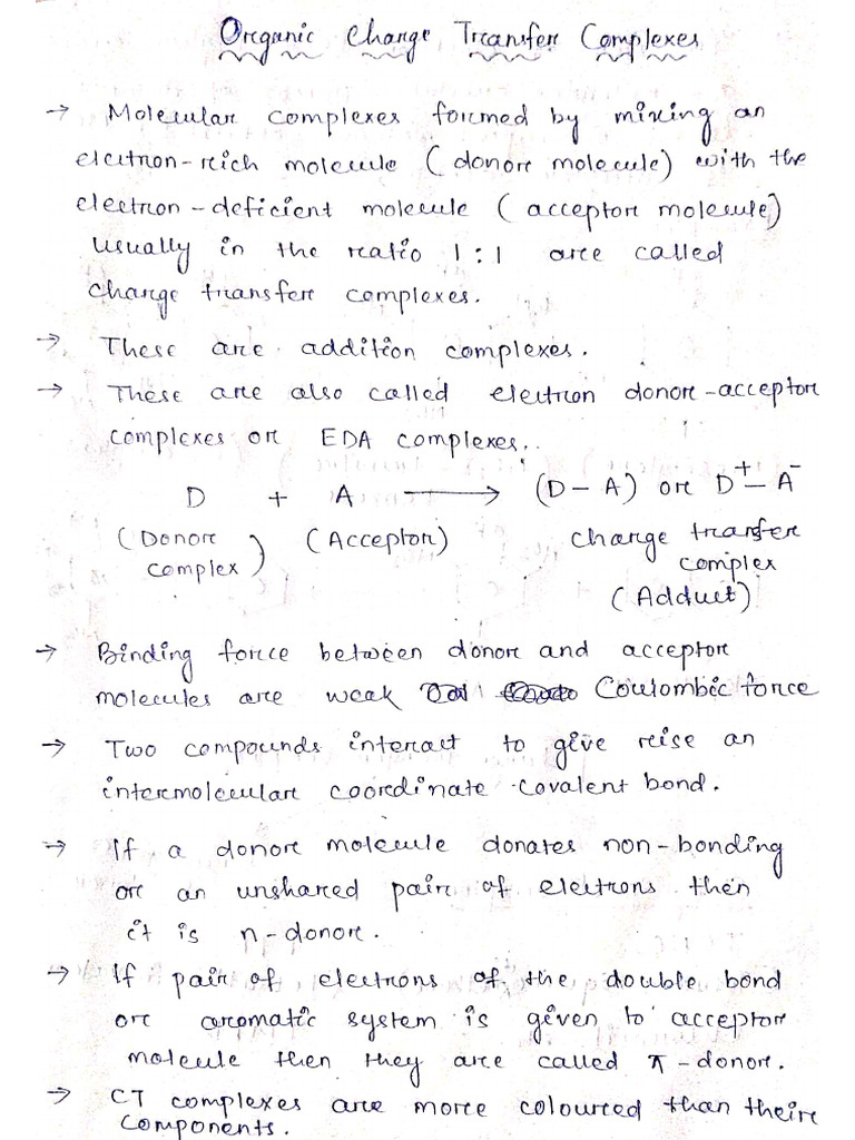 Charge transfer complex | PDF