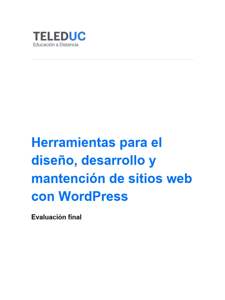 Descargable Evaluación Final | PDF | Word Press | Internet
