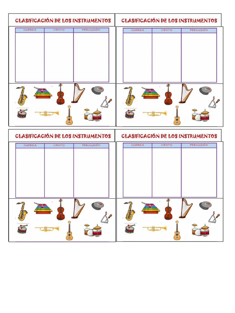 Clasificacion de Instrumentos | PDF