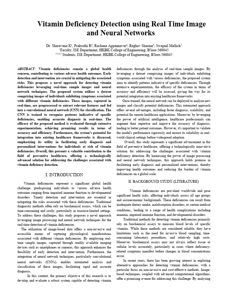 Vitamin Deficiency Detection Using Sample Image and Neural Network ...