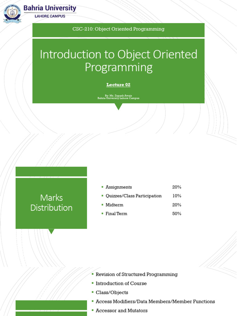 Lecture 02 17032022 020623pm | PDF | Object (Computer Science) | Method (Computer Programming)