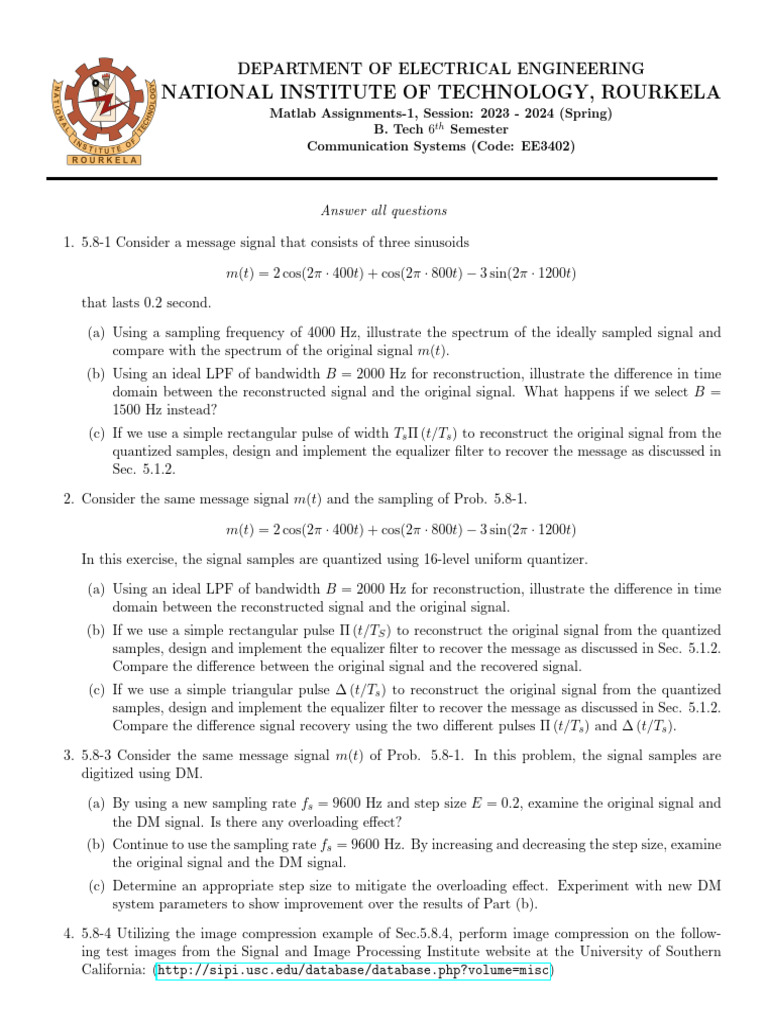Matlab Assignment-2 | PDF | Sampling (Signal Processing) | Bandwidth ... Matlab Assignment-2 | PDF | Sampling (Signal Processing) | Bandwidth ...