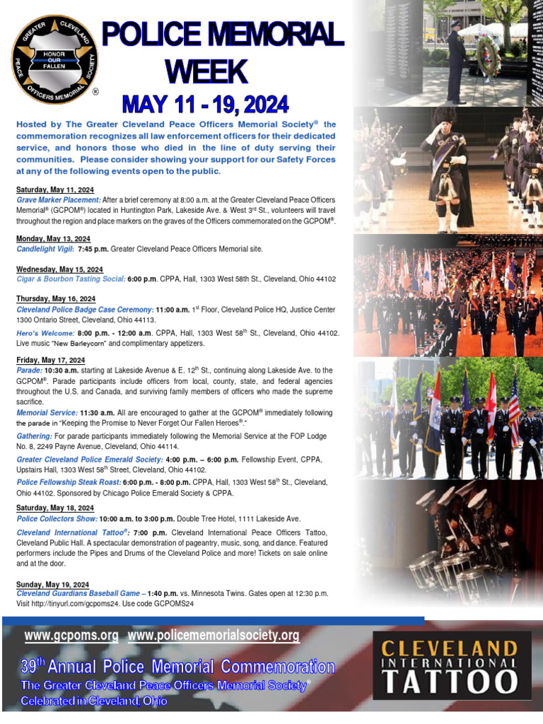 Greater Cleveland Peace Officers Memorial Society Police Week 2024 ...