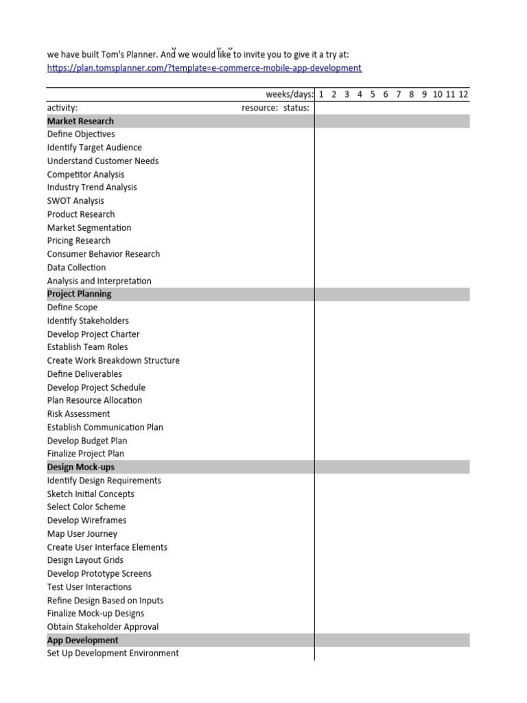 E Commerce Mobile App Development Gantt Chart | PDF | Software Testing ... E Commerce Mobile App Development Gantt Chart | PDF | Software Testing ...