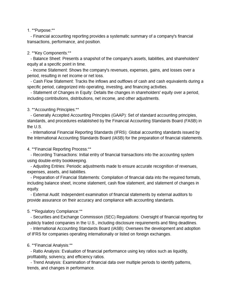 Notes on FAR | PDF | Accounting | Financial Statement