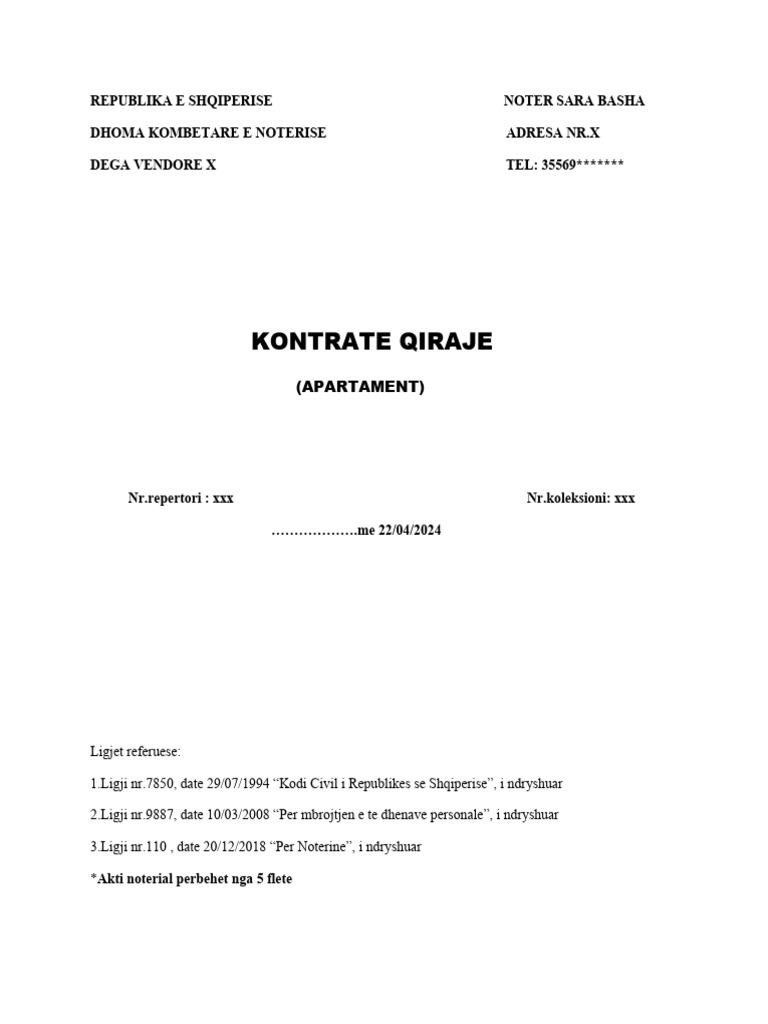 Kontrate Qiraje | PDF