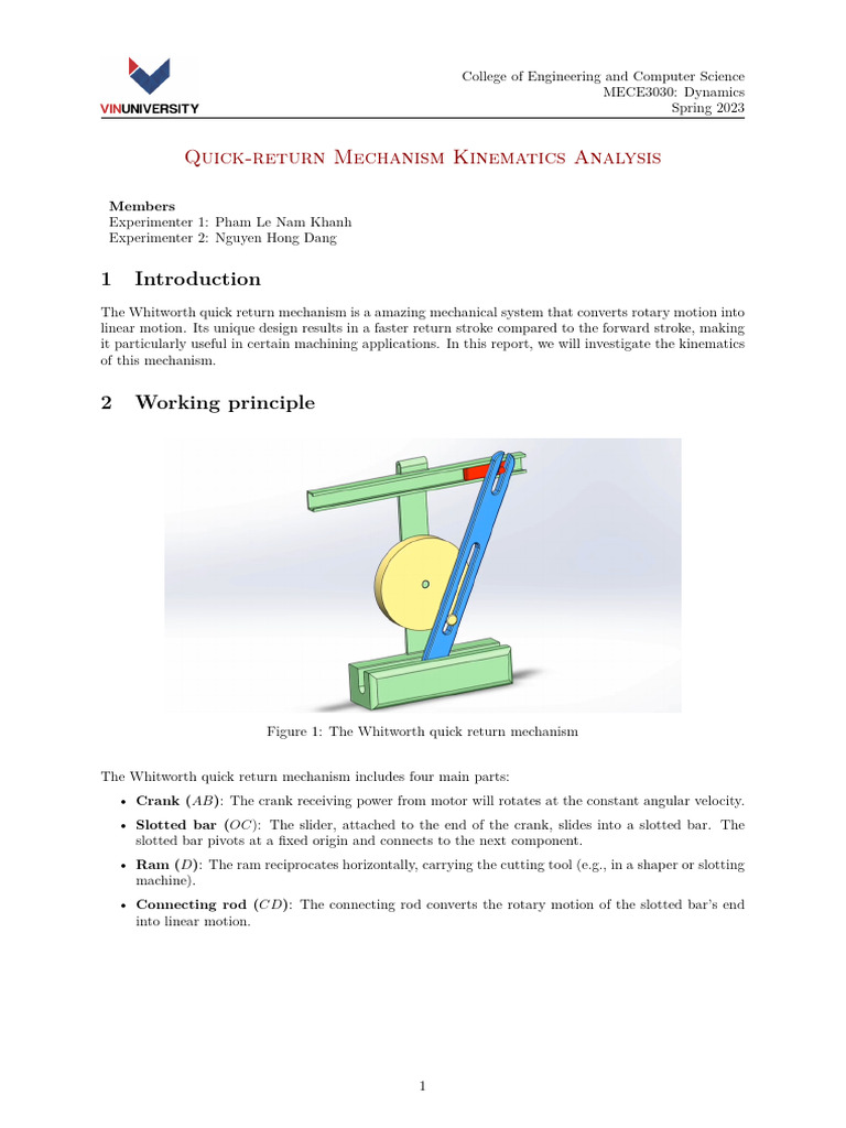 Dynamics Project | PDF | Kinematics | Mechanics