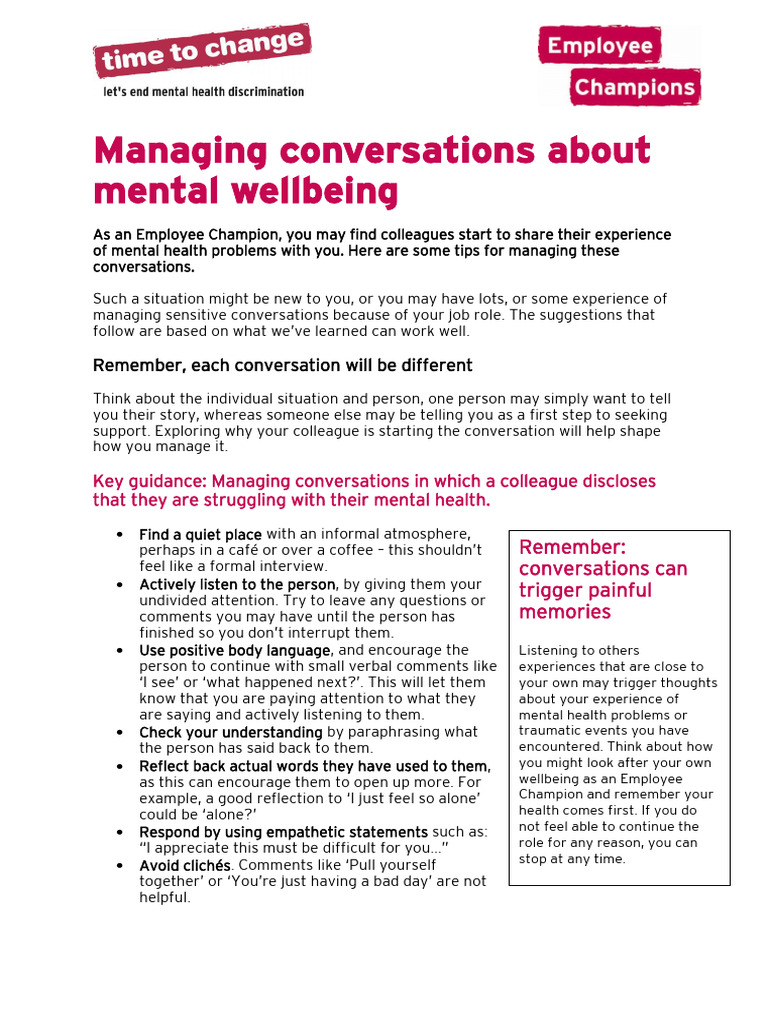 Managing Conversations | PDF | Experience | Conversation