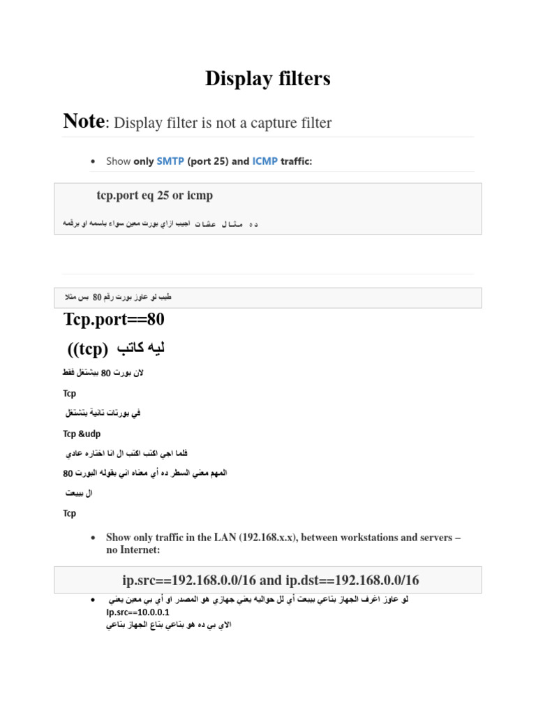 Display & Capture Filters | PDF