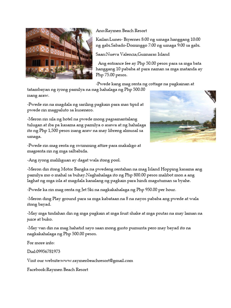 Raymen Beach Resort | PDF