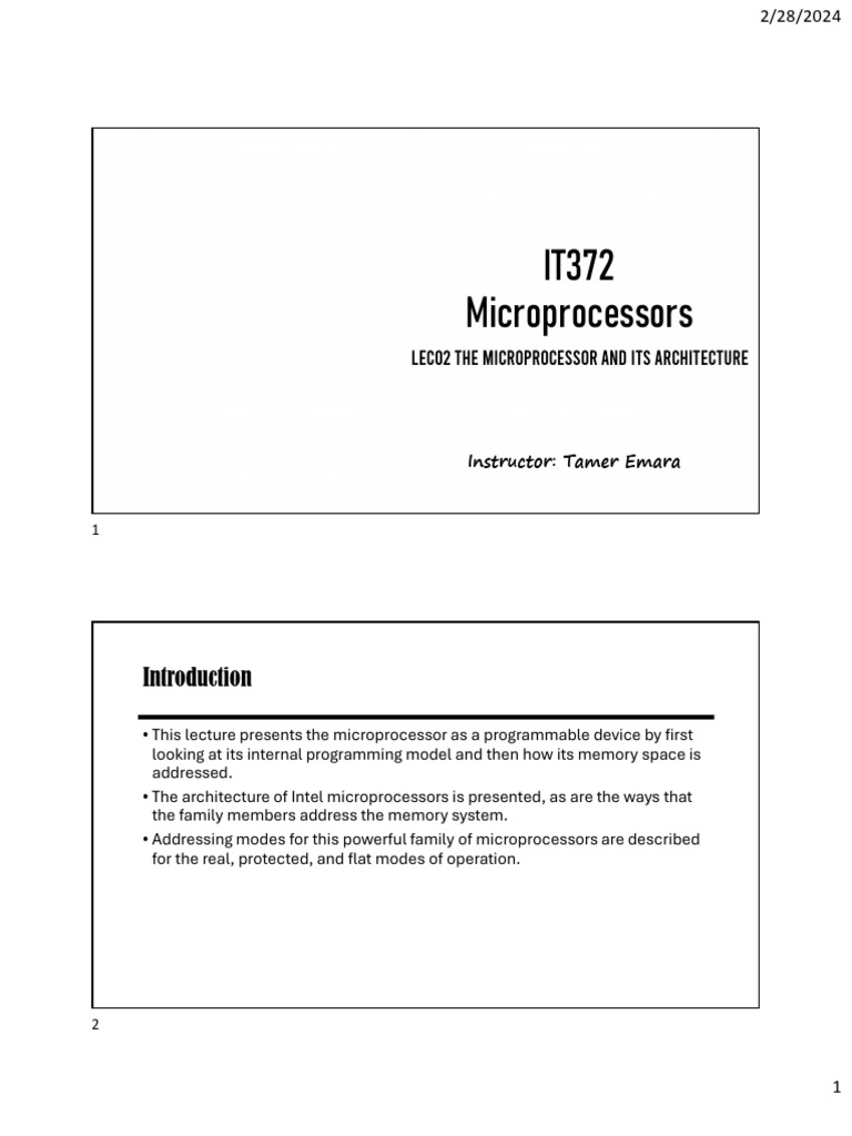 Microprocessor Architecture Overview | PDF | Computer Hardware ...