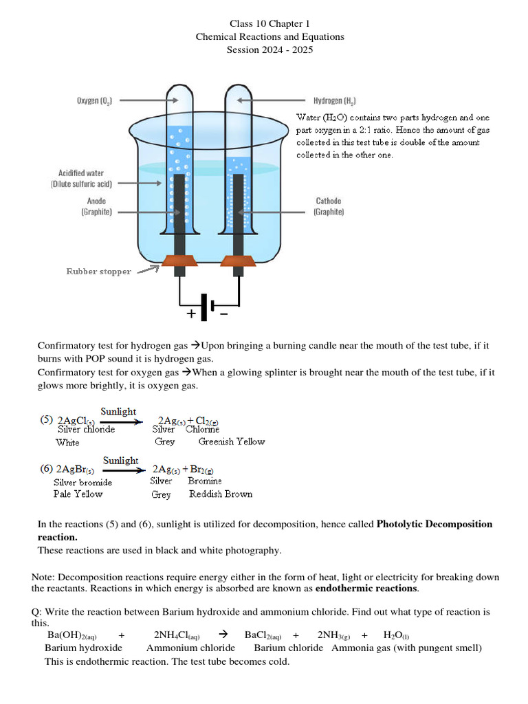Class 10 Chapter 1 - Chemistry HW - Part 2 | PDF | Chemical Reactions | Silver