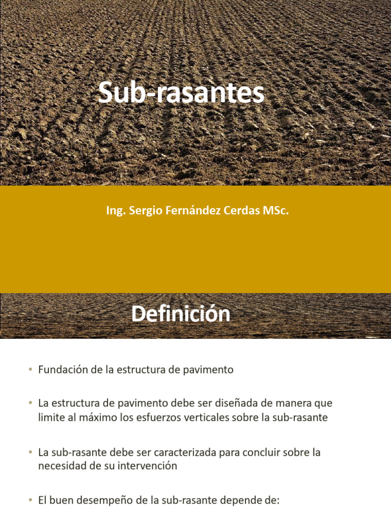Tema 2 Subrasantes | PDF | Suelo | Ciencia del suelo