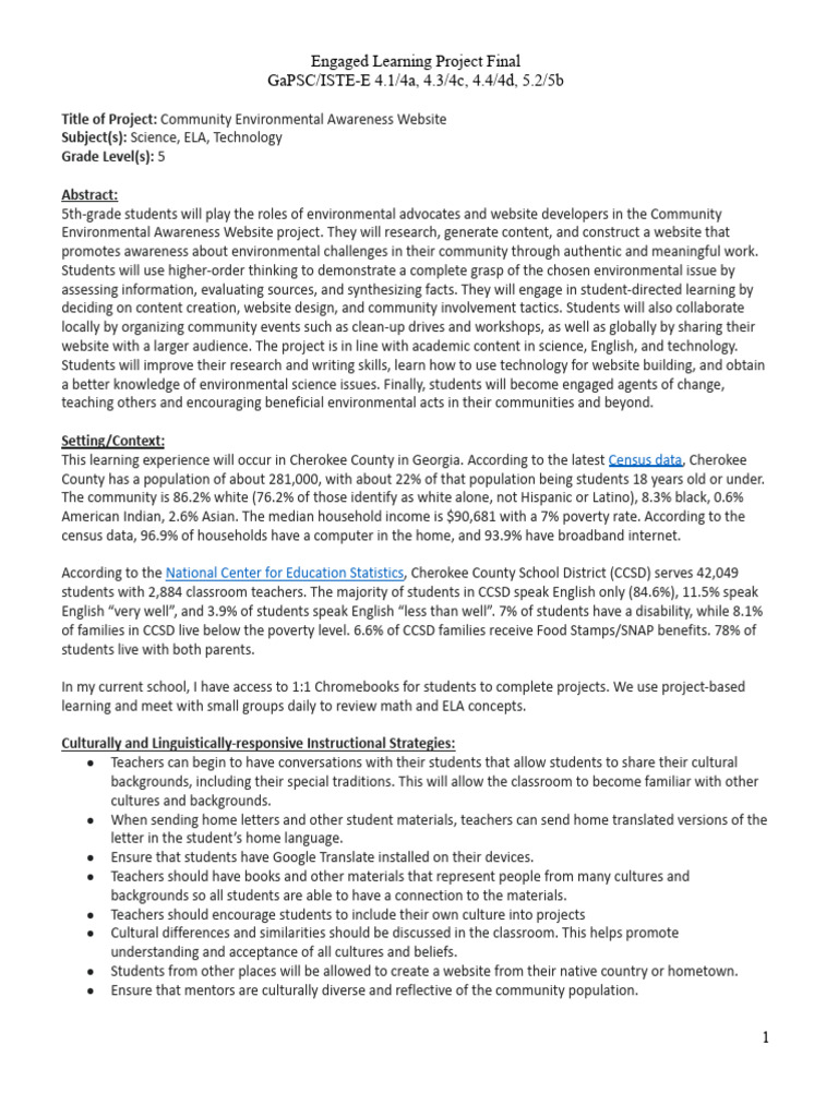 Lauren Olsen El Project | PDF | Learning | Information