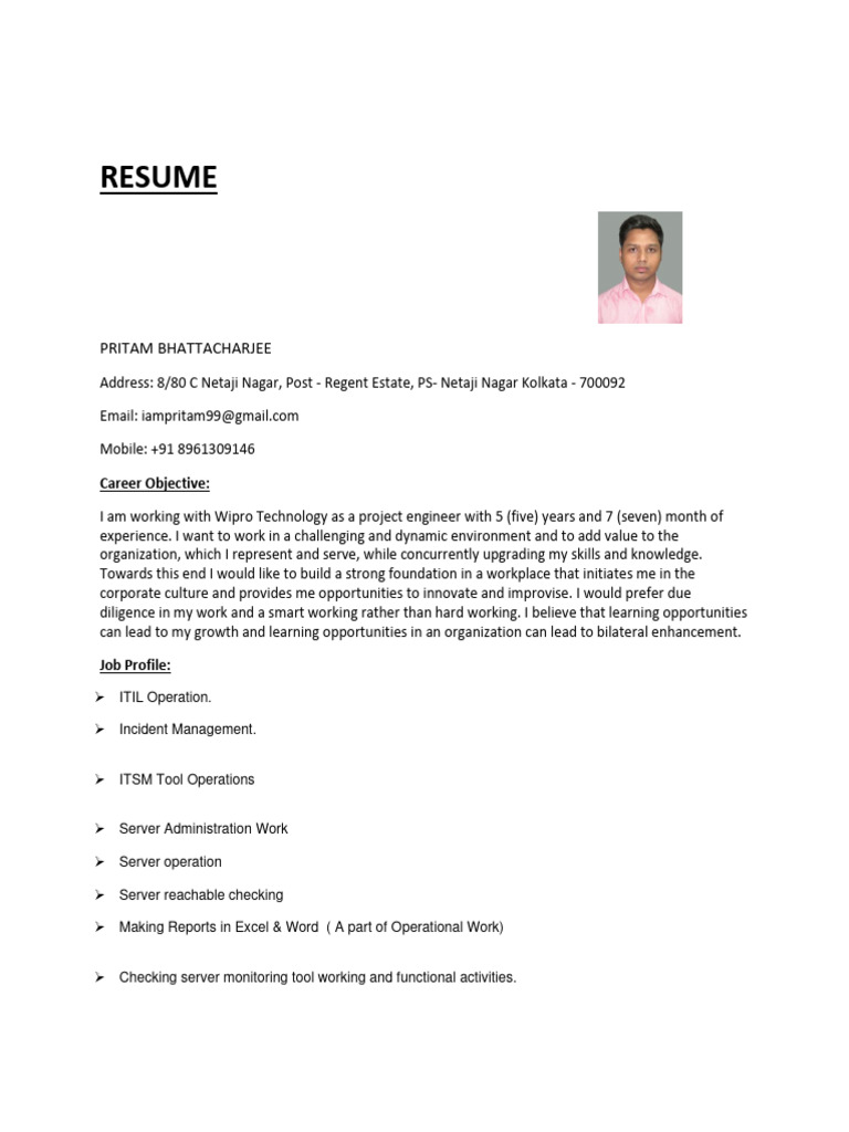 Resume of Pritam | PDF | Server (Computing) | Computing
