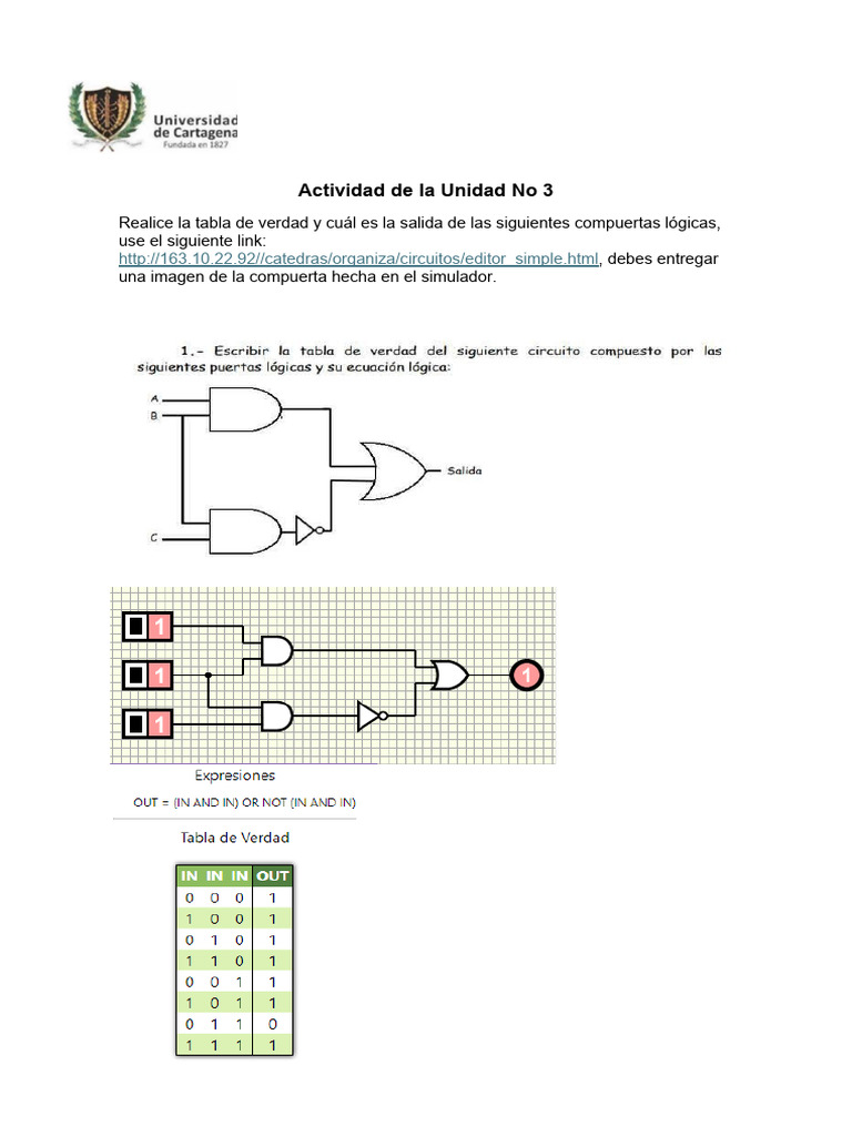 Tabla de Verdad Compuertas Lógicas | PDF