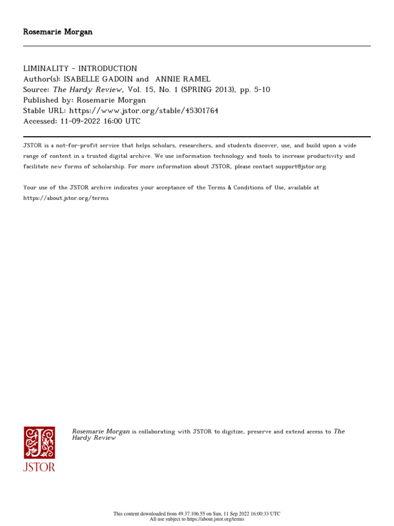 Liminality | PDF | Jacques Lacan | Narrative