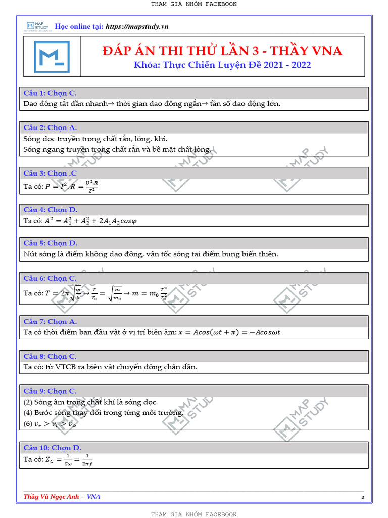 03.dap An Thi Thu Lan 3 | PDF