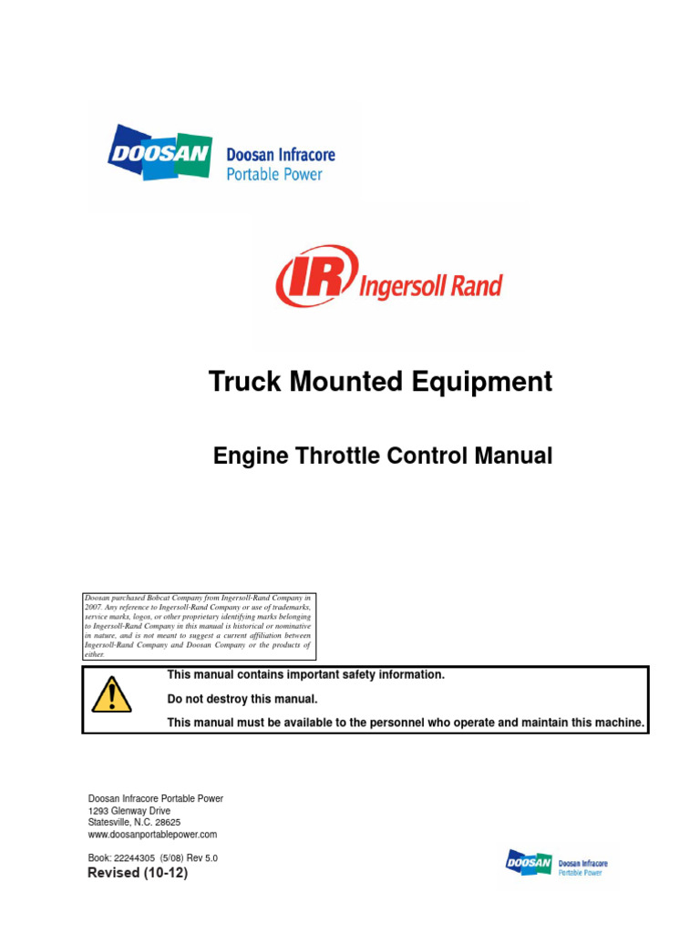 Engine Throttle Control Manual 5-08 | PDF | Throttle | Electric Generator