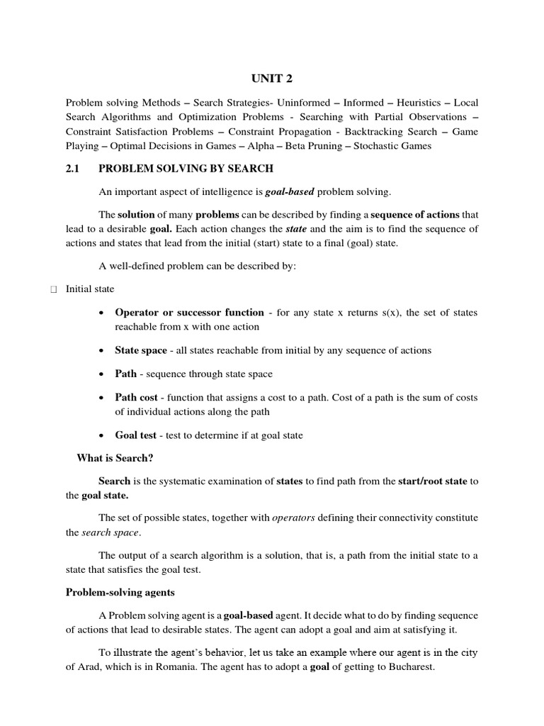 Unit 2 Ai Pdf Theoretical Computer Science Algorithms And Data Structures
