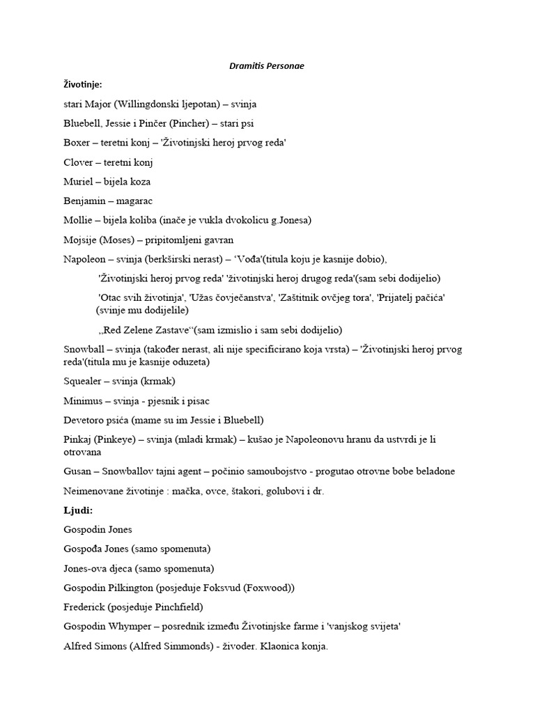 Životinjska Farma - Skripta | PDF