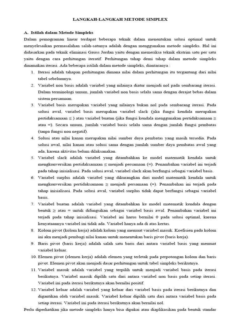 Materi Metode Simpleks | PDF