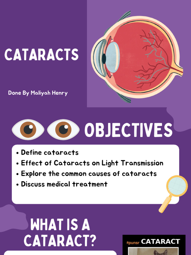 Cataracts: Done by Maliyah Henry | PDF | Eye | Cataract