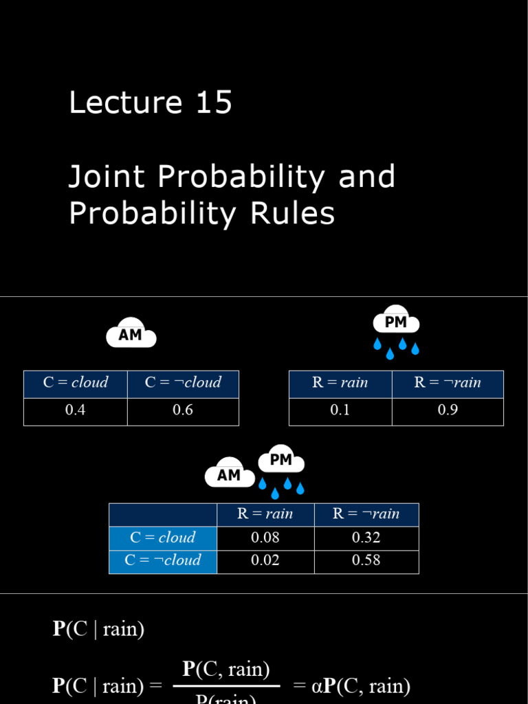 Lecture15 - Joint Proabability and Probability Rules | PDF