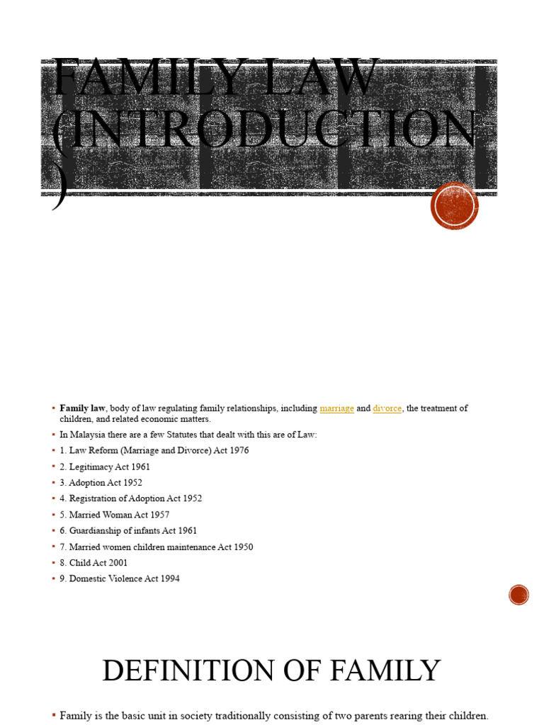 Family Law (Introduction) | PDF | Family | Marriage