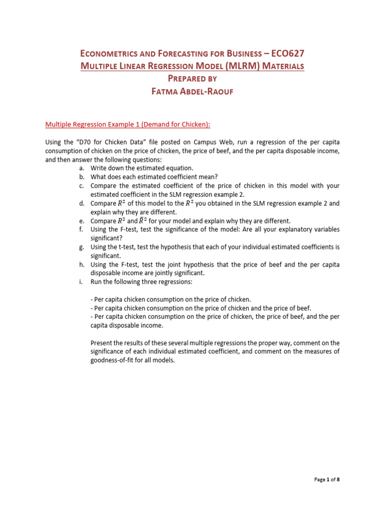 Multiple Regression Materials | PDF | Linear Regression | Regression Analysis