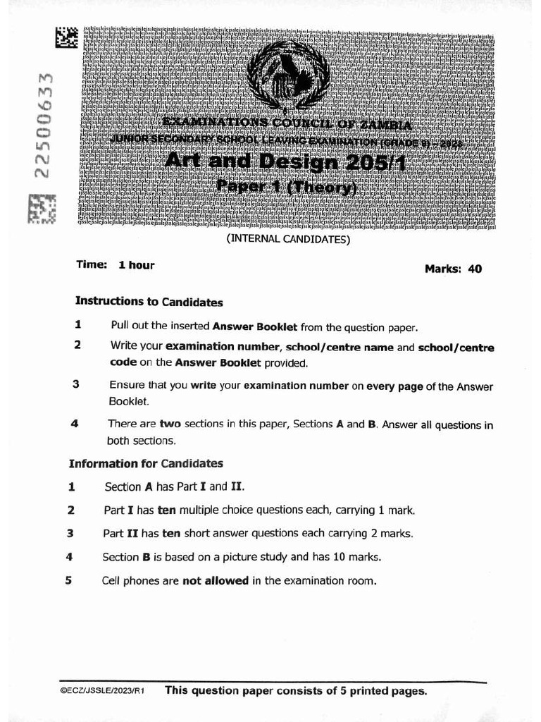 Pdfs - g9 - G9 Art & Design P1 2023 | PDF