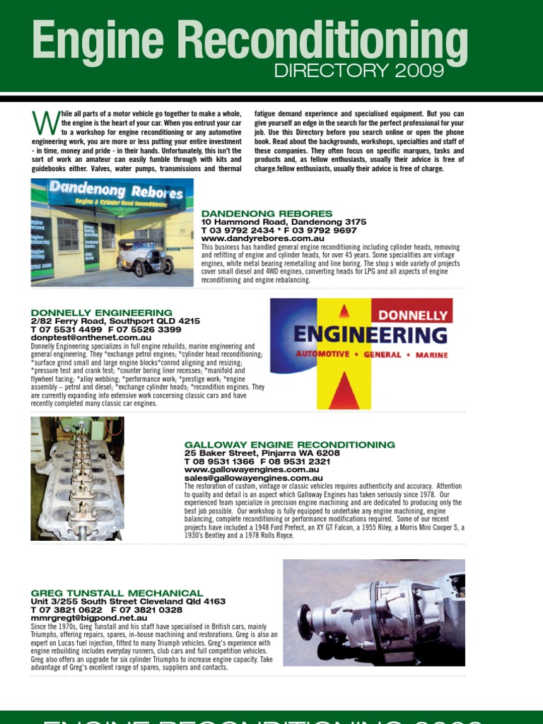Engine Recon Directory 09 | PDF | Engines | Car