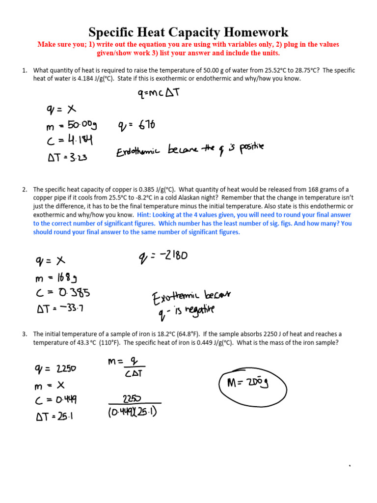 3.2 Specific Heat Capacity | PDF | Heat | Significant Figures