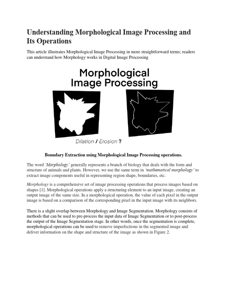 Morphological Image Processing and Its Operations | PDF | Image Segmentation | Topography