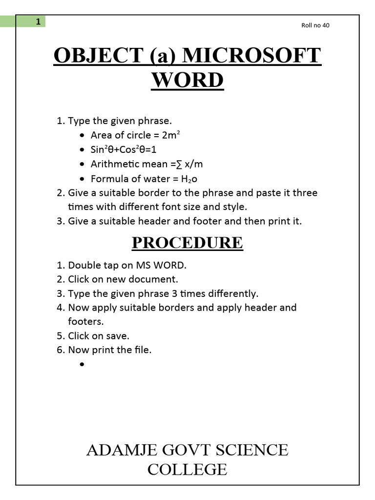 Class 11 Computer Practical Guide | PDF | Expense | Microsoft Word
