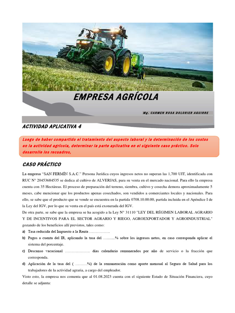 Practica 2024 | PDF | Salario | Agricultura