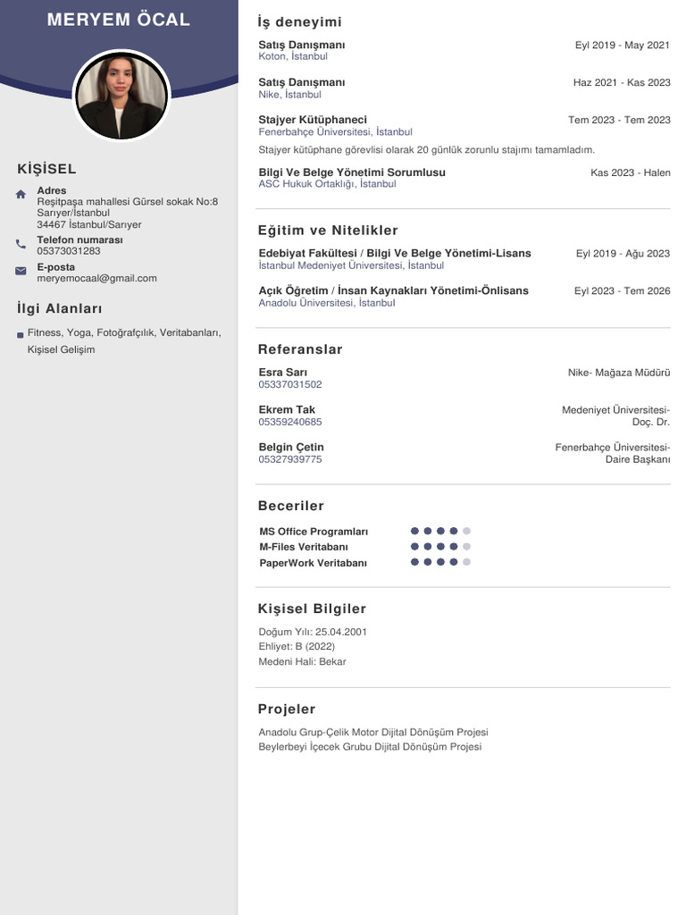 Meryem Öcal CV | PDF