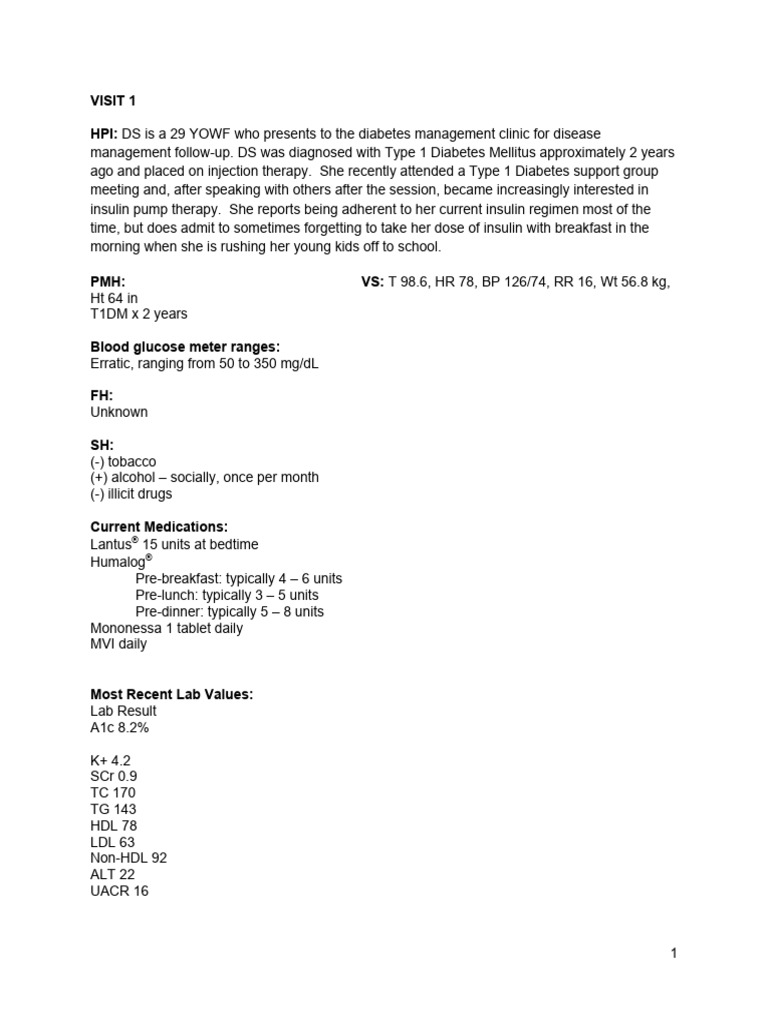 Patient Case - Insulin Pump t1dm 2019 1 | PDF | Diabetes | Hyperglycemia